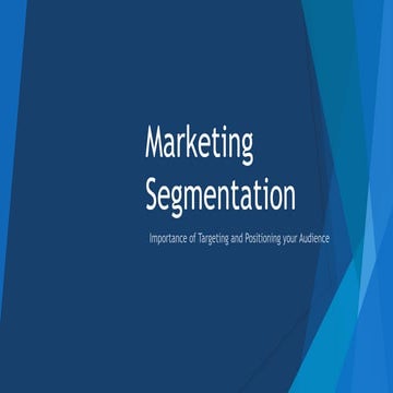 Marketing segmentation | PPTX