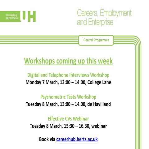 Events week commencing 7 March 2016 | PPT