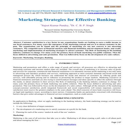 Marketing Strategies for Effective Banking | PDF | Marketing and ...