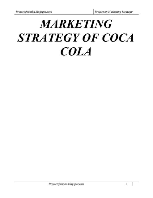 Strategic Implementation: Coca Cola | PPT