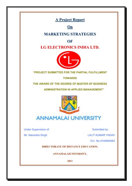 Marketing strategies lg oled | PPT