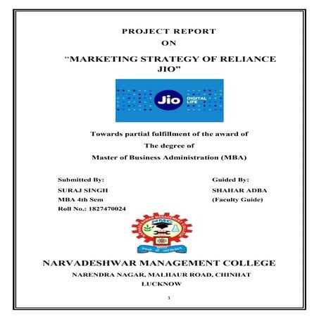 Marketing strategy of reliance jio | PDF