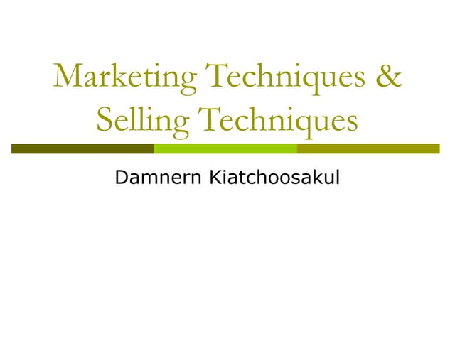 Sales techniques new | PPT | Sales | Business