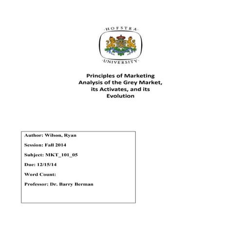 Analysis of the Grey Market | DOCX