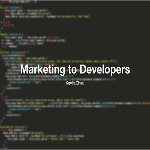 Marketing to Developers | PPT