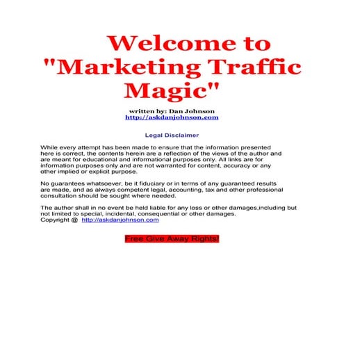 Marketing trafficmagic | PDF