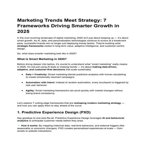 Marketing Trends Meet Strategy: 7 Frameworks Driving Smarter Growth in ...