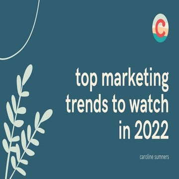 Trends in Marketing, Current Marketing trends | PPTX
