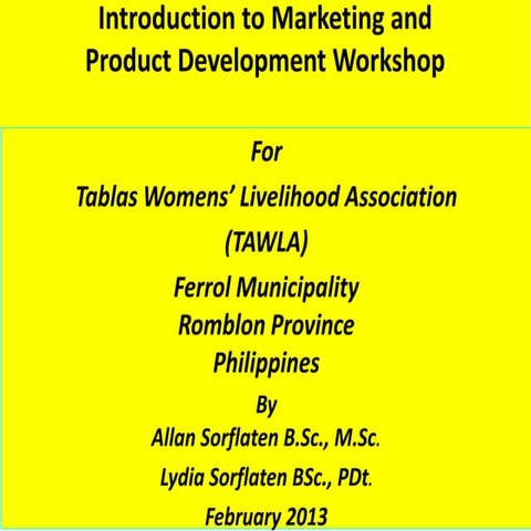 Product Development and Marketing With Low Income Women | PPT
