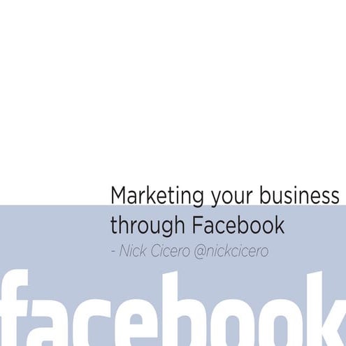 Basic Strategies for Marketing a Business on Facebook | PDF | Social ...