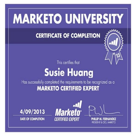 Marketo certified expert certificate | PPT