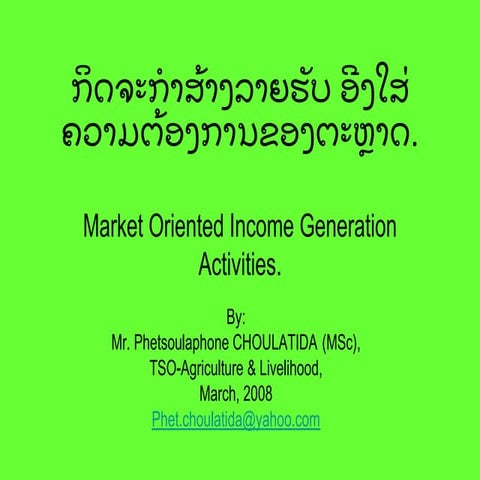 Market oriented income generating activities | PPT