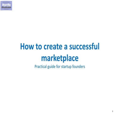 How to create a successful marketplace | PDF