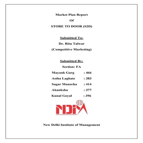 Market plan store to door | PDF