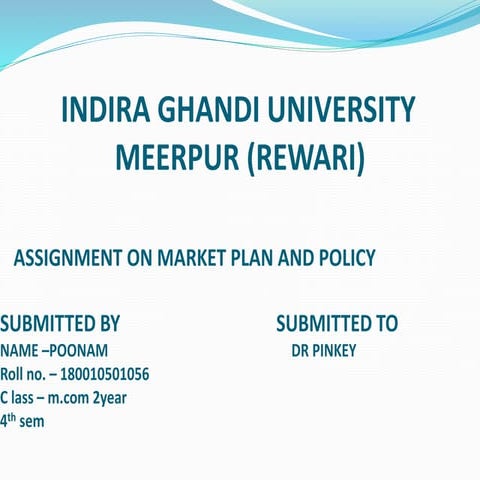 Market plan and policy | PPTX