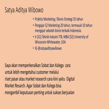Introduction to Market Research in Bahasa Indonesia | PPTX