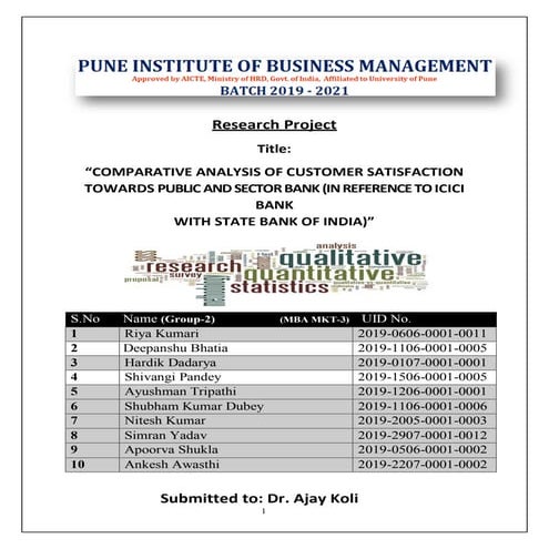 Market research project report, group, mba mkt | PDF