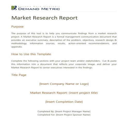Market Research Report | PDF