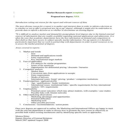 Market research template | DOC