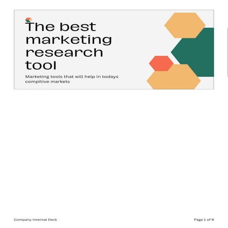 Marketing and Marketing Research tools for business | PDF