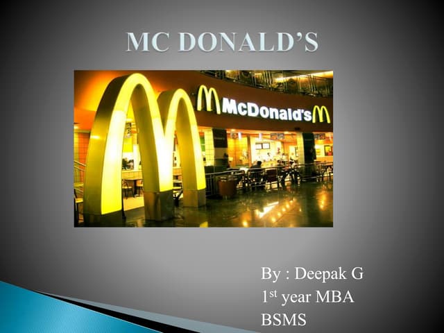 Mc donalds ppt | PPT