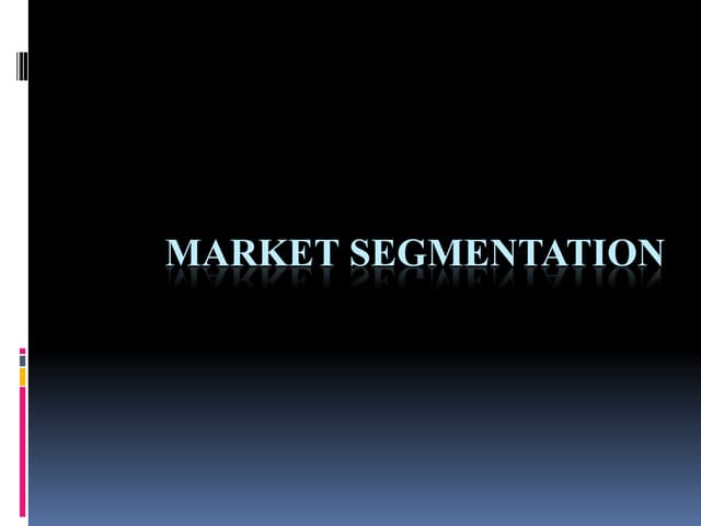 Market Segmentation PPT | PPTX
