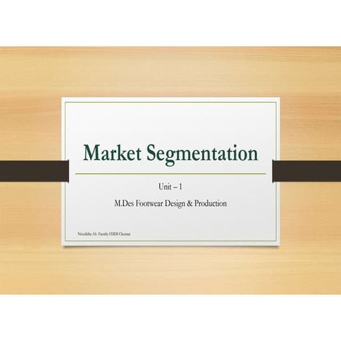 Market segmentation: Segments of a market refer to distinct groups of ...