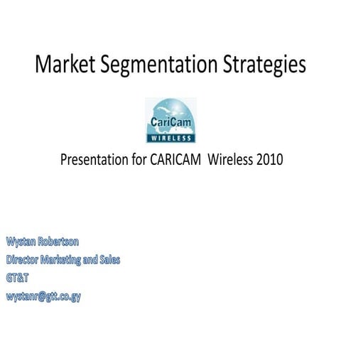 Market Segmentation Strategies in Telecoms Industry | PPTX