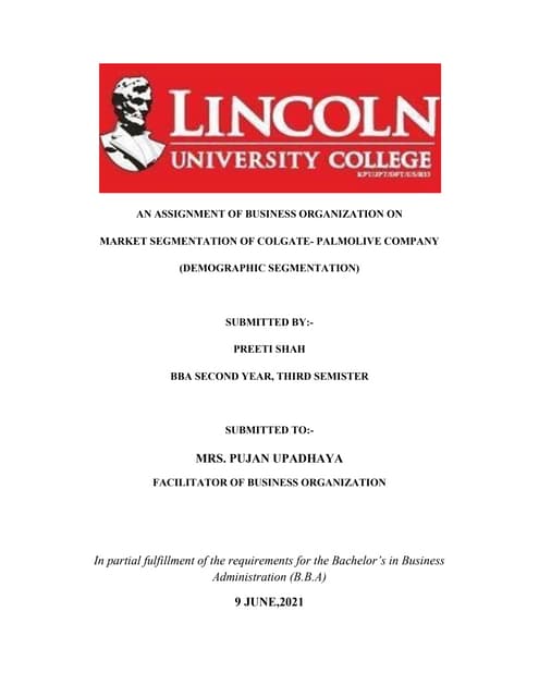 segmentation , targeting and positioning of collgate | DOCX | Oral care ...