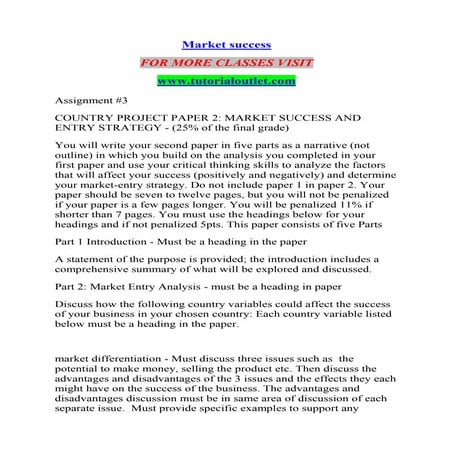 MARKET SUCCESS / TUTORIALOUTLET DOT COM | PDF | Business Administration ...