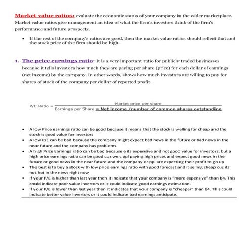 Market value ratios | DOCX