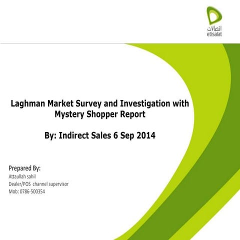 Market visit report telecomunication | PPTX