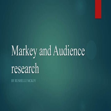 Markey and audience research | PPT