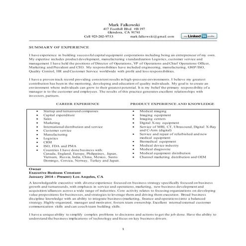 Mark Falkowski presentations