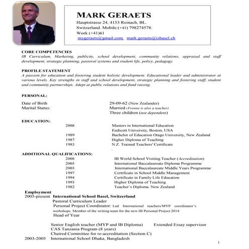 Mark Geraets cv 2016 | PDF