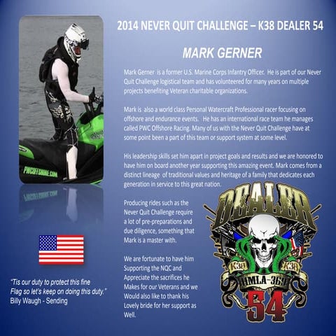 Mark Gerner - 2014 Never Quit Challenge Staff | PDF