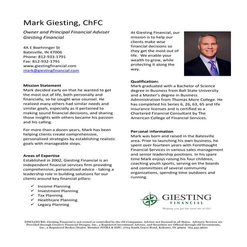 Mark Giesting Bio - updated 12.17