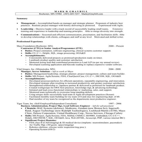 Mark Graybill Resume | PDF
