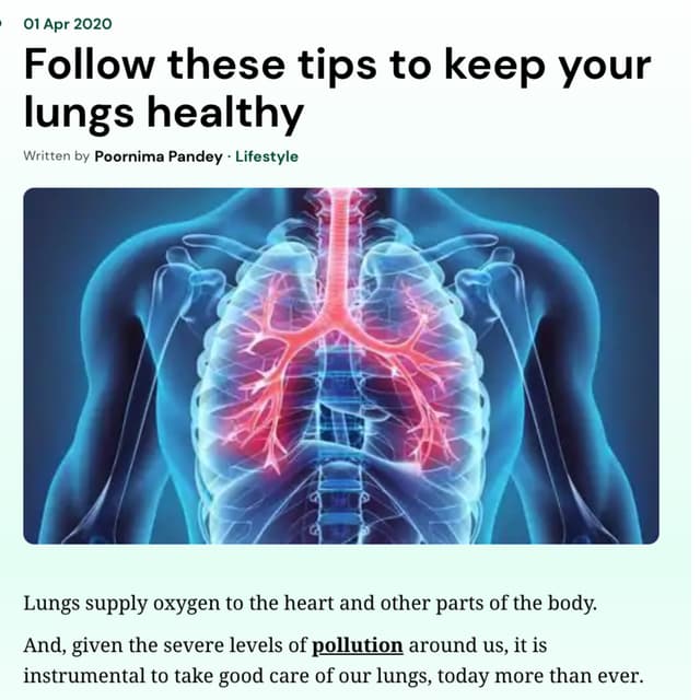 Follow this tips to keep lungs healthy | PDF