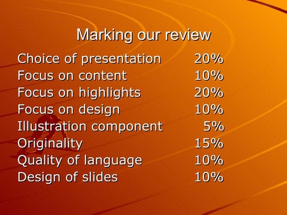 Marking Our Review Ops | PPT