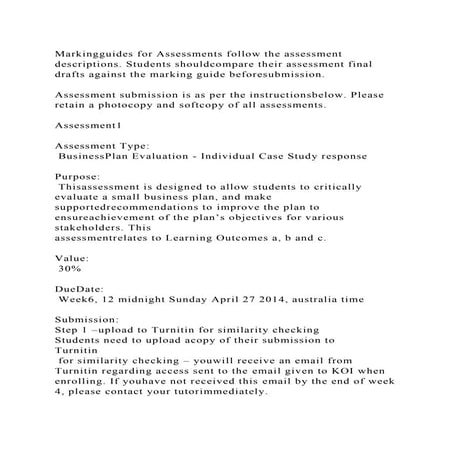 Markingguides for Assessments follow the assessment descriptions. St.docx