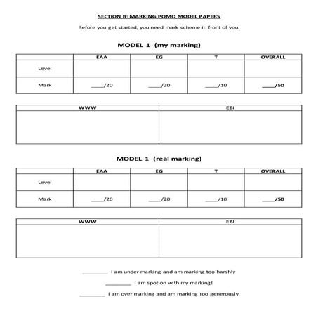 Marking model paper template | DOCX