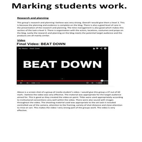 Marking students work | DOCX