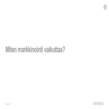 Markkinoinnin vaikuttavuuden mittaus ja optimointi | PDF