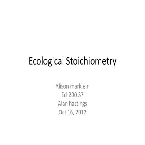Marklein CNP stoichiometry | PPTX