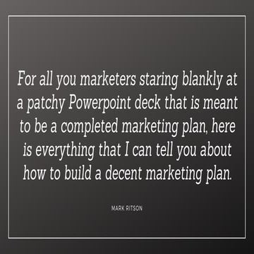 Mark Ritson on presenting marketing planning | PDF