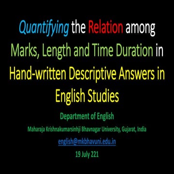 Quantifying the Relation among Marks, Words and Time Duration in ...