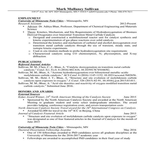 Mark Sullivan CV | PDF