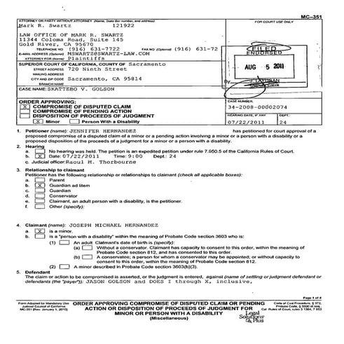 Sample declaration under section 377.32 of the code of civil procedure ...