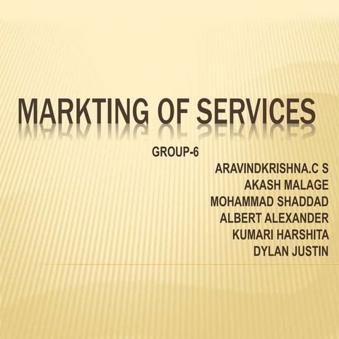 Markting of services ark | PPTX